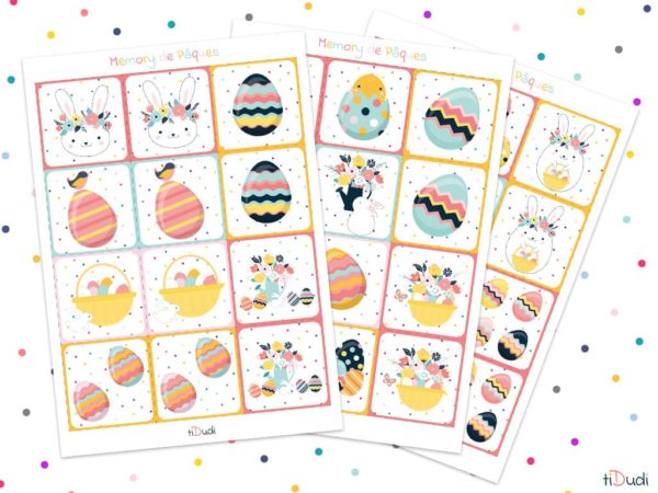 Jeu de Memory de Pâques à imprimer